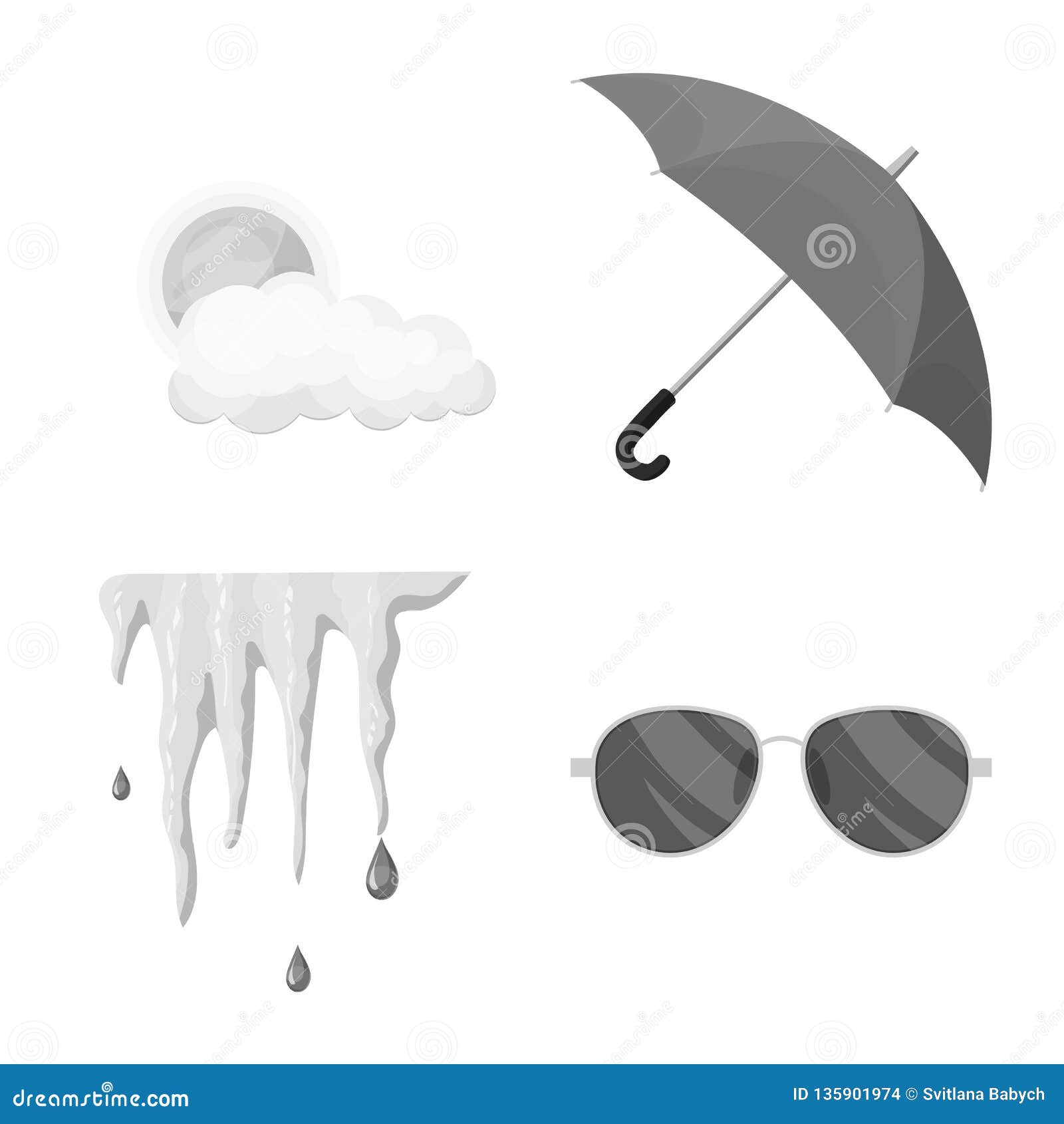 Vector Design of Weather and Climate Logo. Collection of Weather and ...