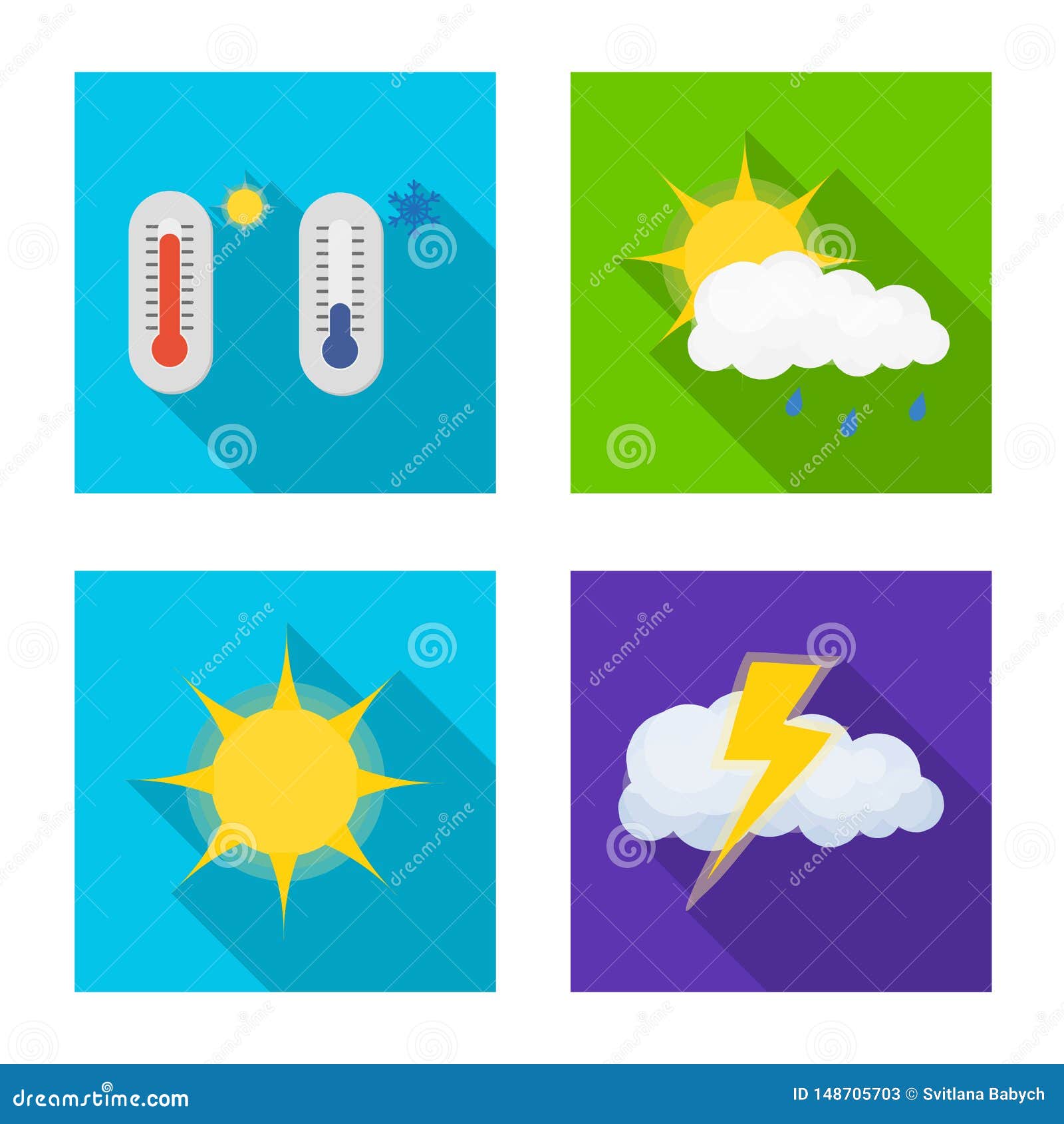 Vector Design of Weather and Climate Logo. Set of Weather and Cloud ...