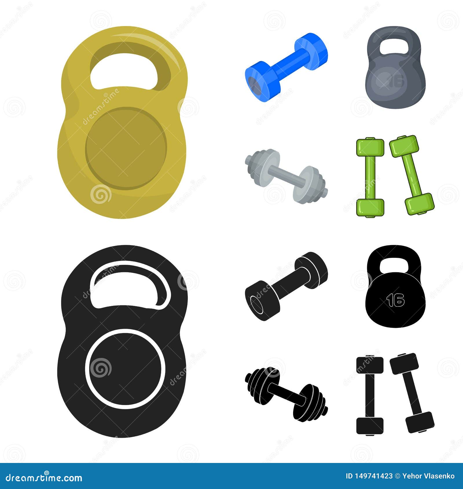 Vector Design of Weight and Lifting Symbol. Collection of Weight and ...