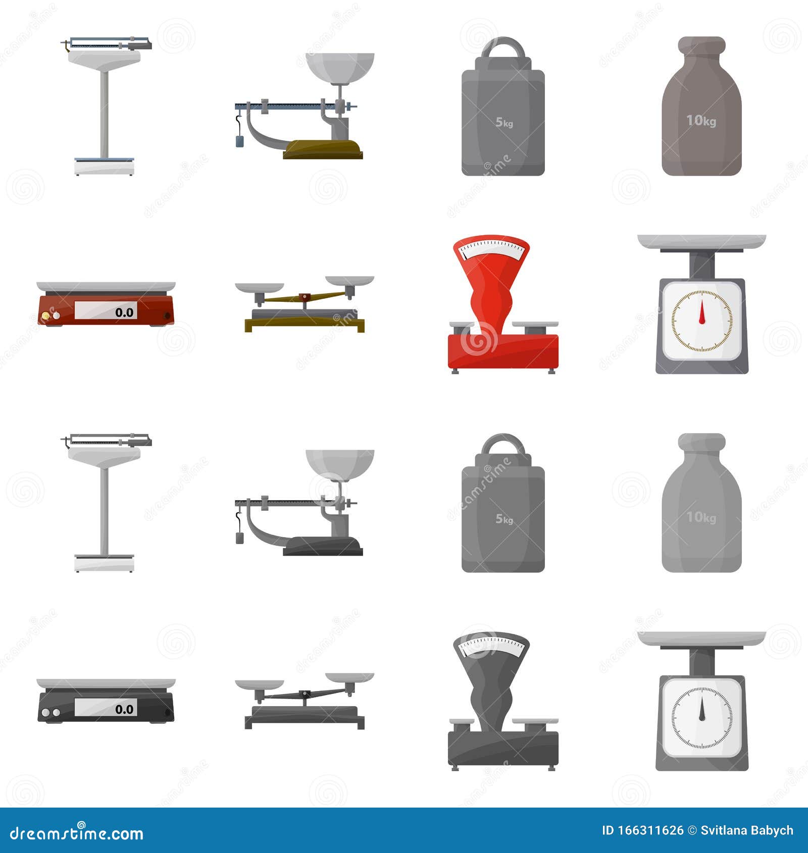 Vector Design of Weight and Scale Symbol. Collection of Weight and ...