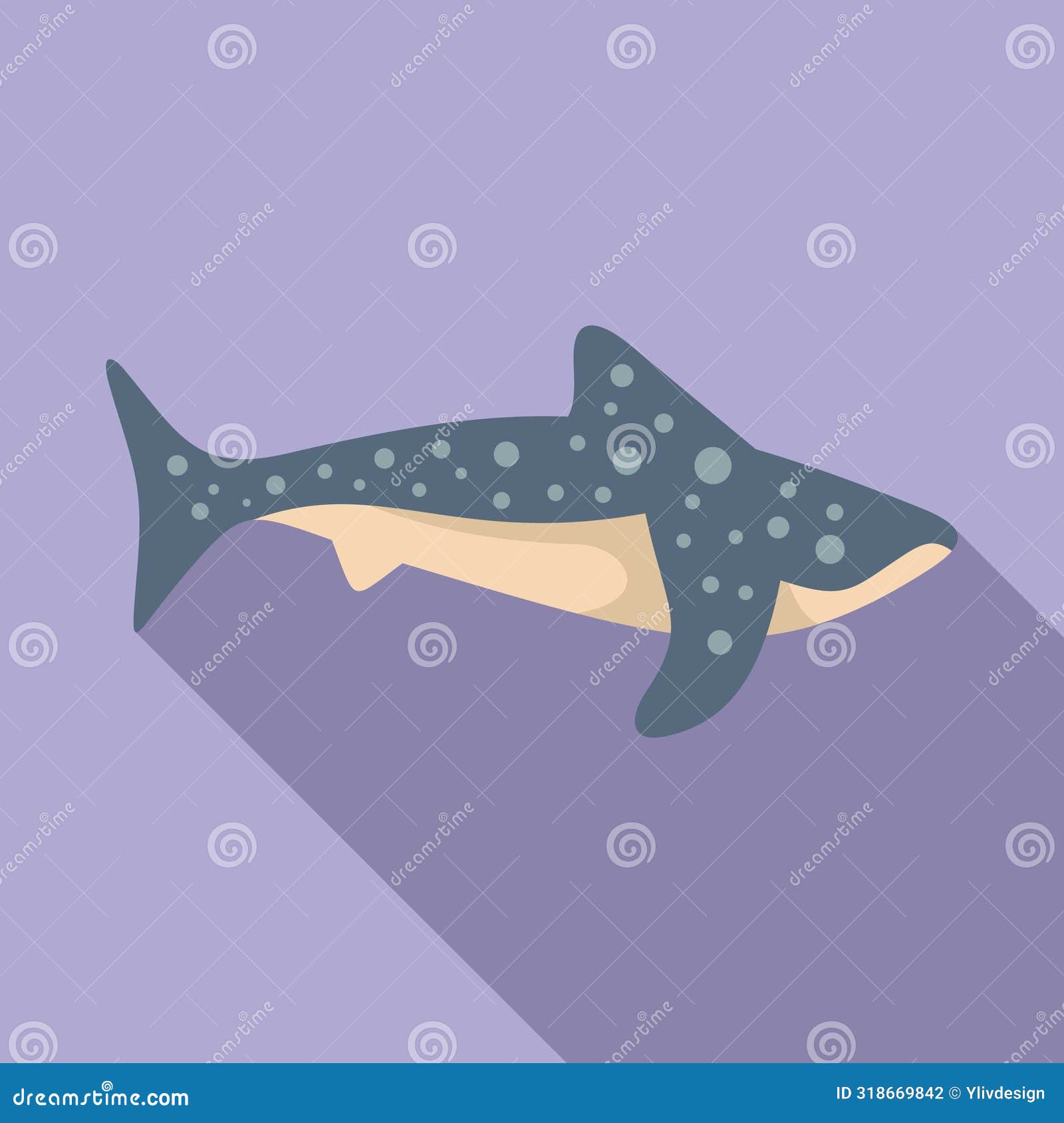 Flat Illustration of a Whale Shark Stock Vector - Illustration of ...