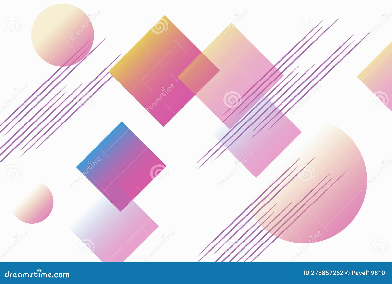Vector Design of a White Background with Flat Geometric Shapes Stock ...