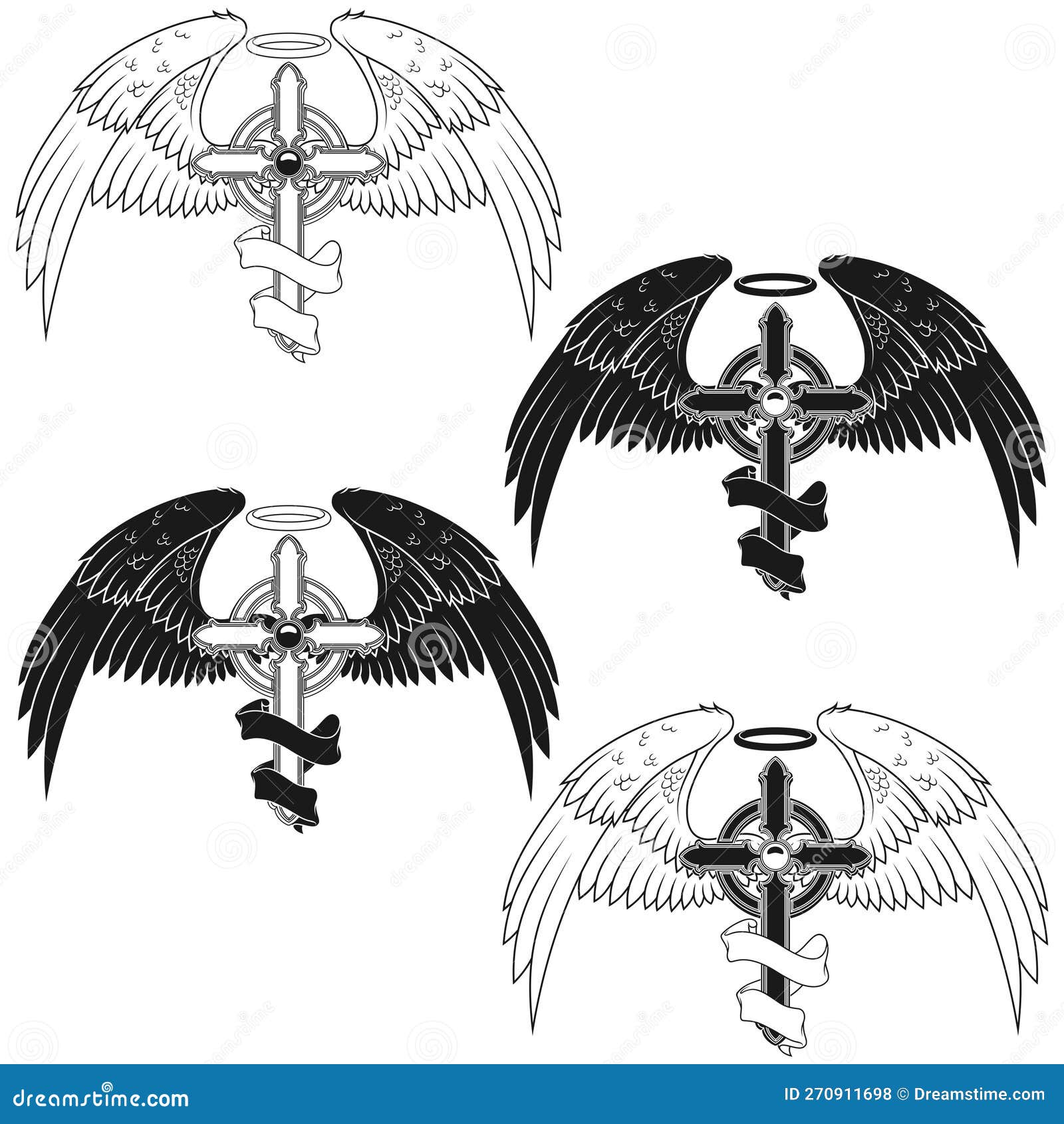 Winged Christian Cross Vector Design Stock Vector - Illustration of ... Winged Christian Cross Vector Design Stock Vector - Illustration of ...