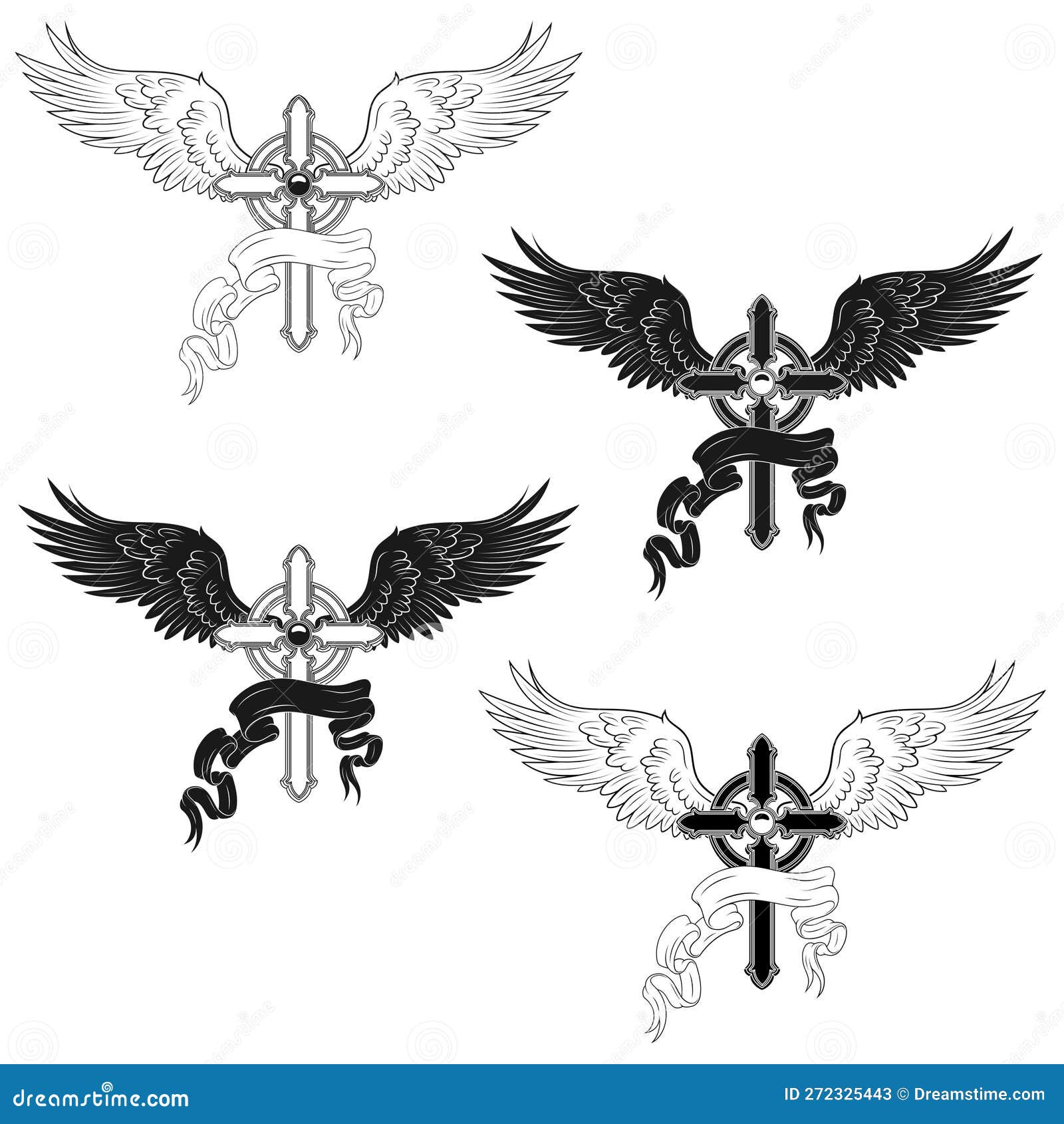 Winged Christian Cross Vector Design Stock Vector - Illustration of ... Winged Christian Cross Vector Design Stock Vector - Illustration of ...