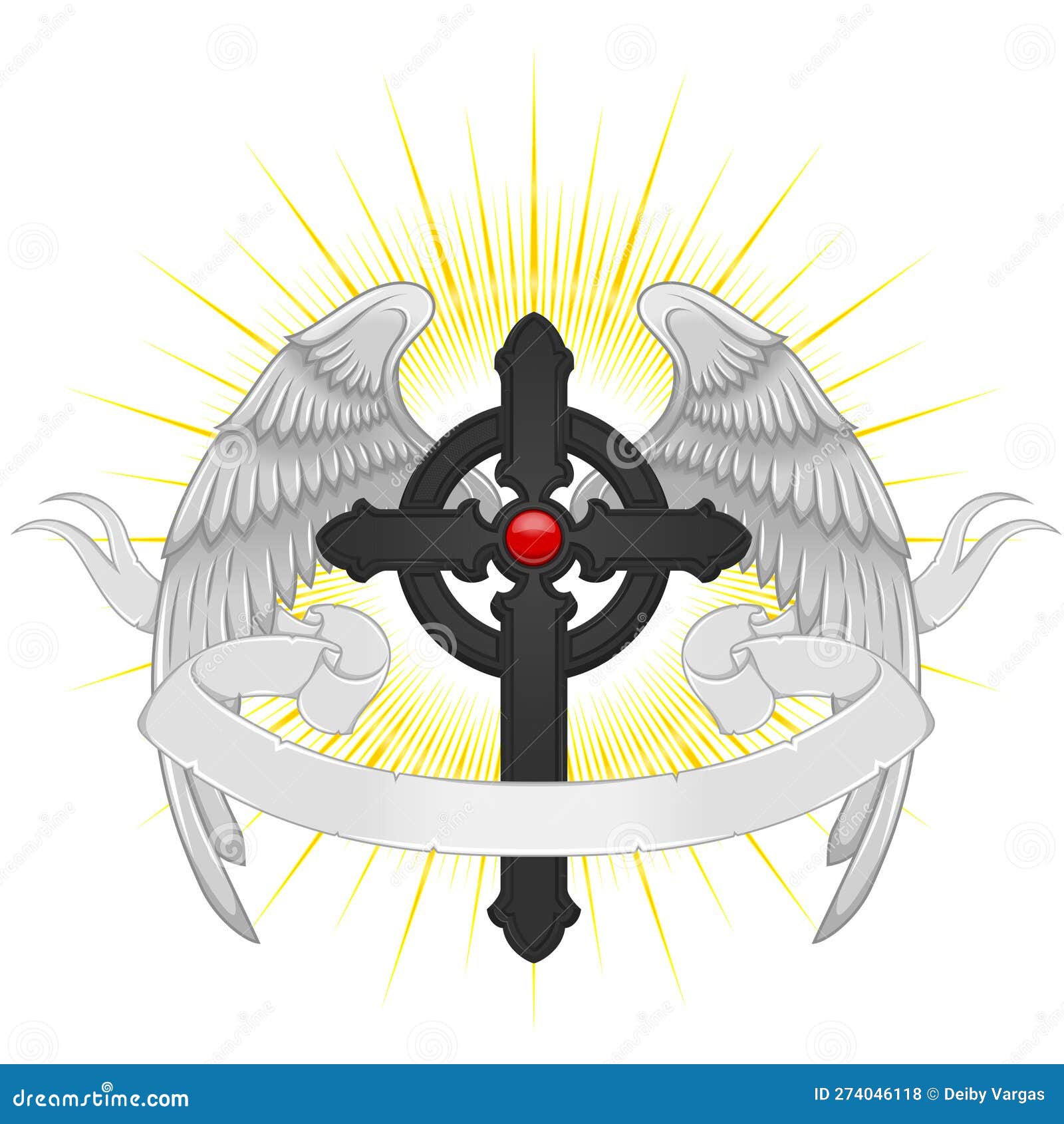 Winged Christian Cross Vector Design Stock Vector - Illustration of ... Winged Christian Cross Vector Design Stock Vector - Illustration of ...