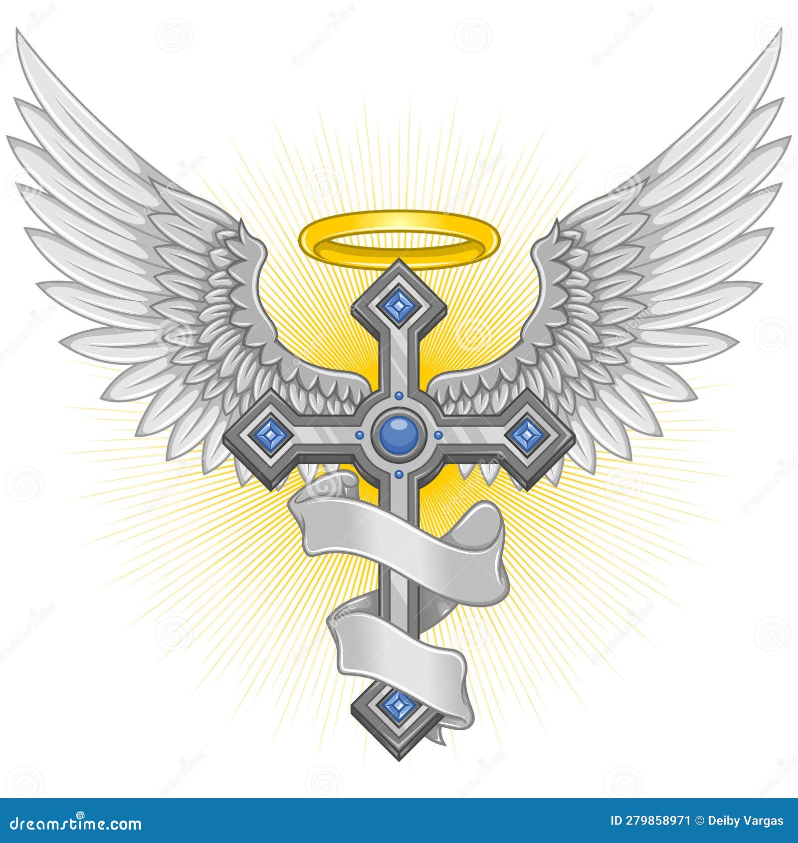 Winged Christian Cross Vector Design Stock Vector - Illustration of ... Winged Christian Cross Vector Design Stock Vector - Illustration of ...