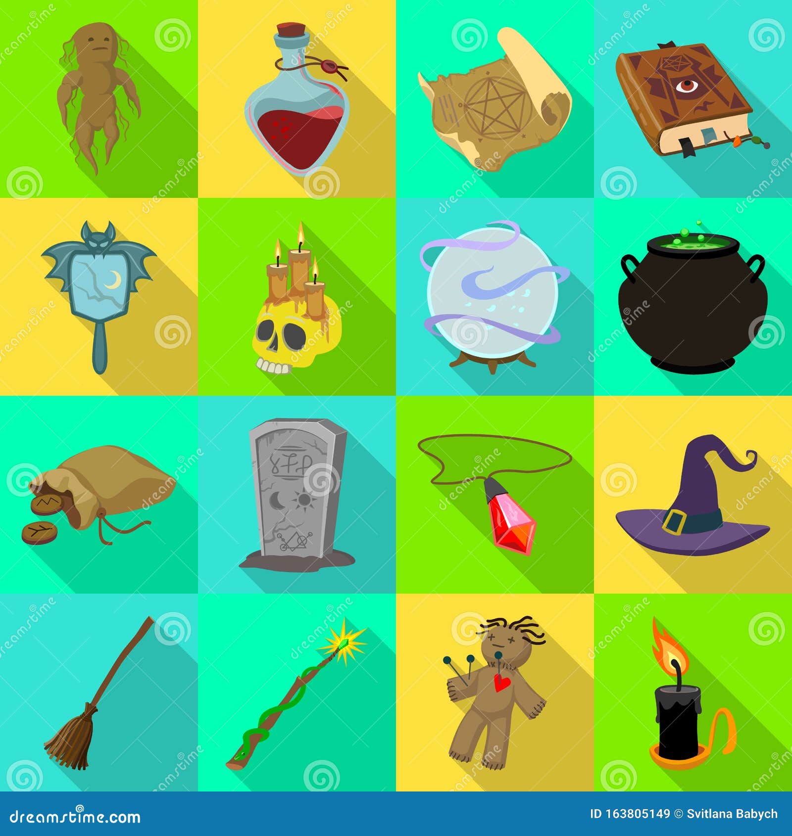 Vector Design of Witchcraft and Mystic Icon. Collection of Witchcraft ...