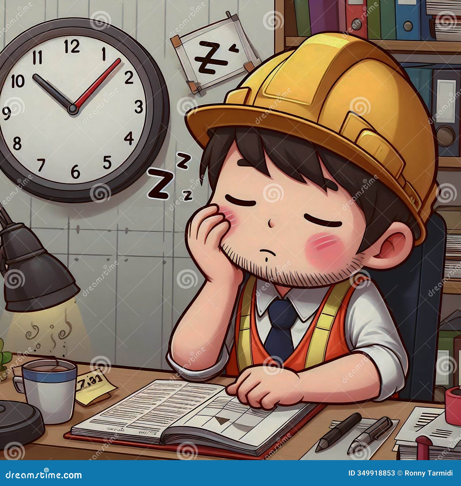 3D Worker Falling Off A Ladder. Occupational Accident Stock ...