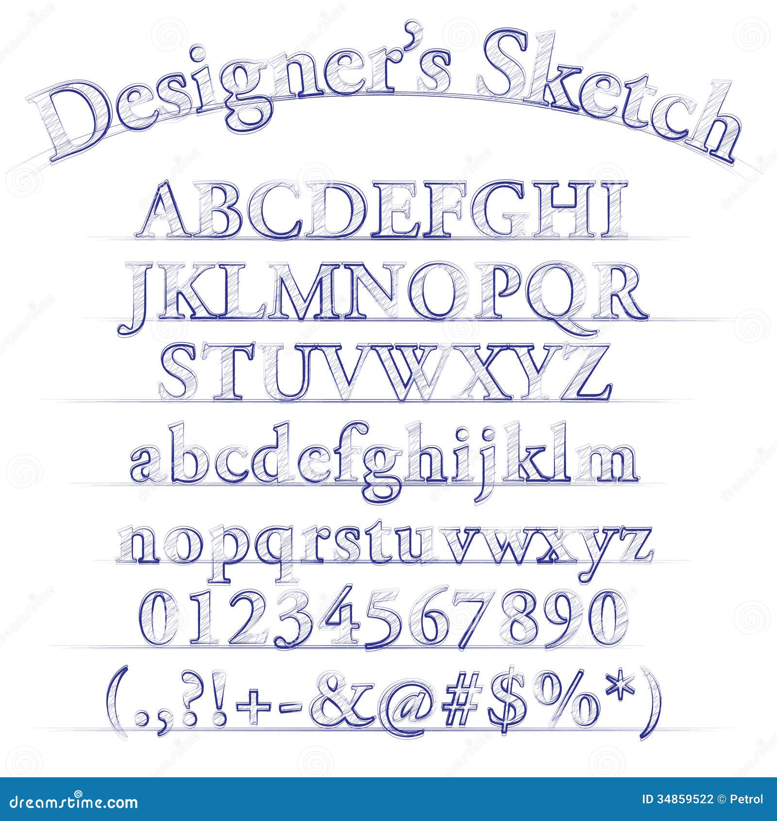 Vector Designer Sketch Alphabet Stock Vector - Illustration of scribble ...