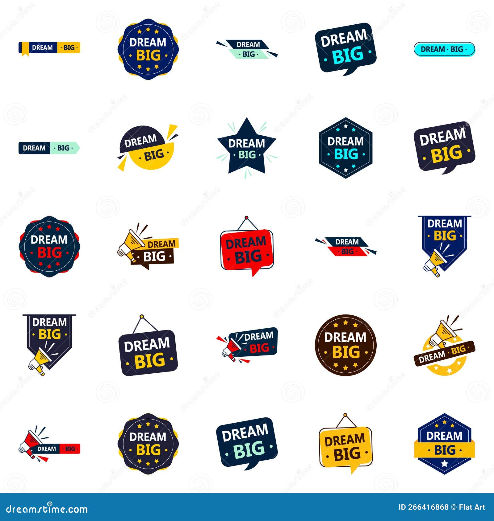 25 Vector Designs To Help You Visualize Your Dreams Dream Big Stock ...