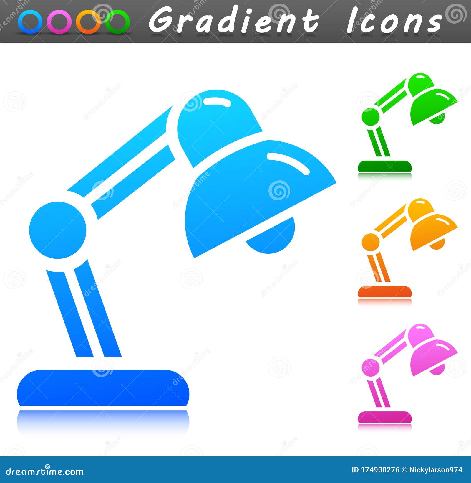 Vector Desk Lamp Symbol Icon Stock Vector - Illustration of desk, pink ...