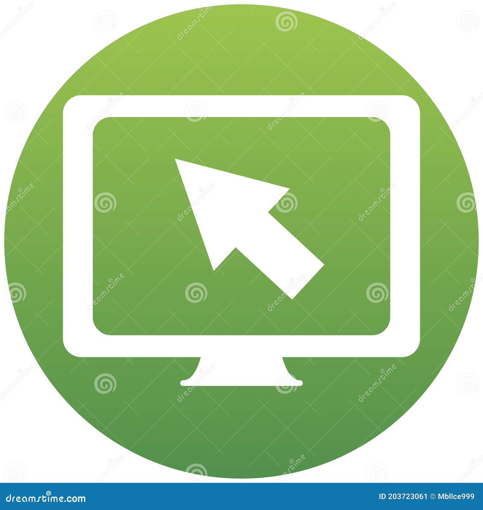 Vector Desktop Computer Icon in Circle . Icon, Button, Graphic Design ...