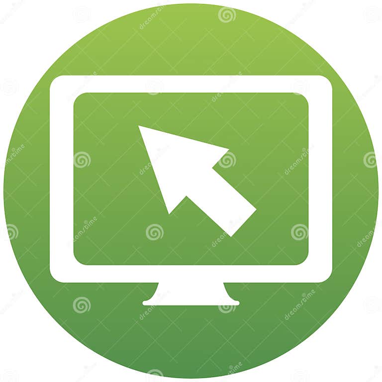 Vector Desktop Computer Icon in Circle . Icon, Button, Graphic Design ...