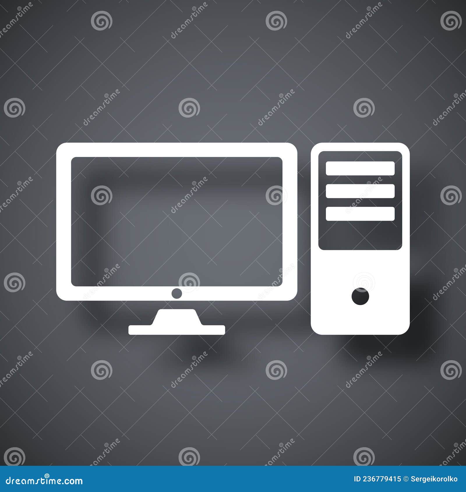 Vector Desktop Computer Icon Stock Vector - Illustration of design ...