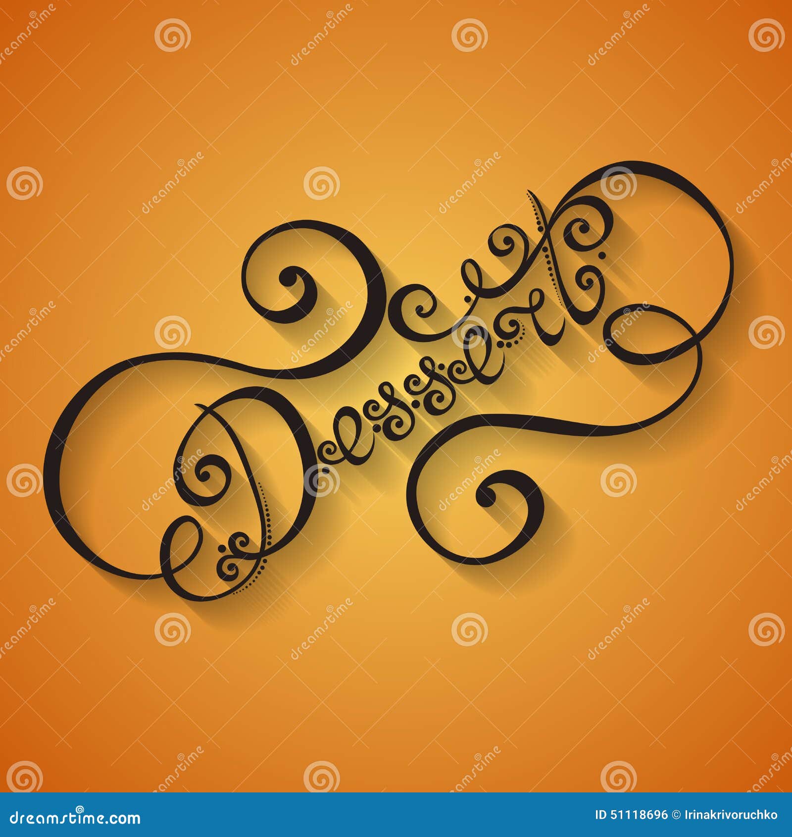 Vector Dessert Hand Lettering Design Stock Vector - Illustration of ...