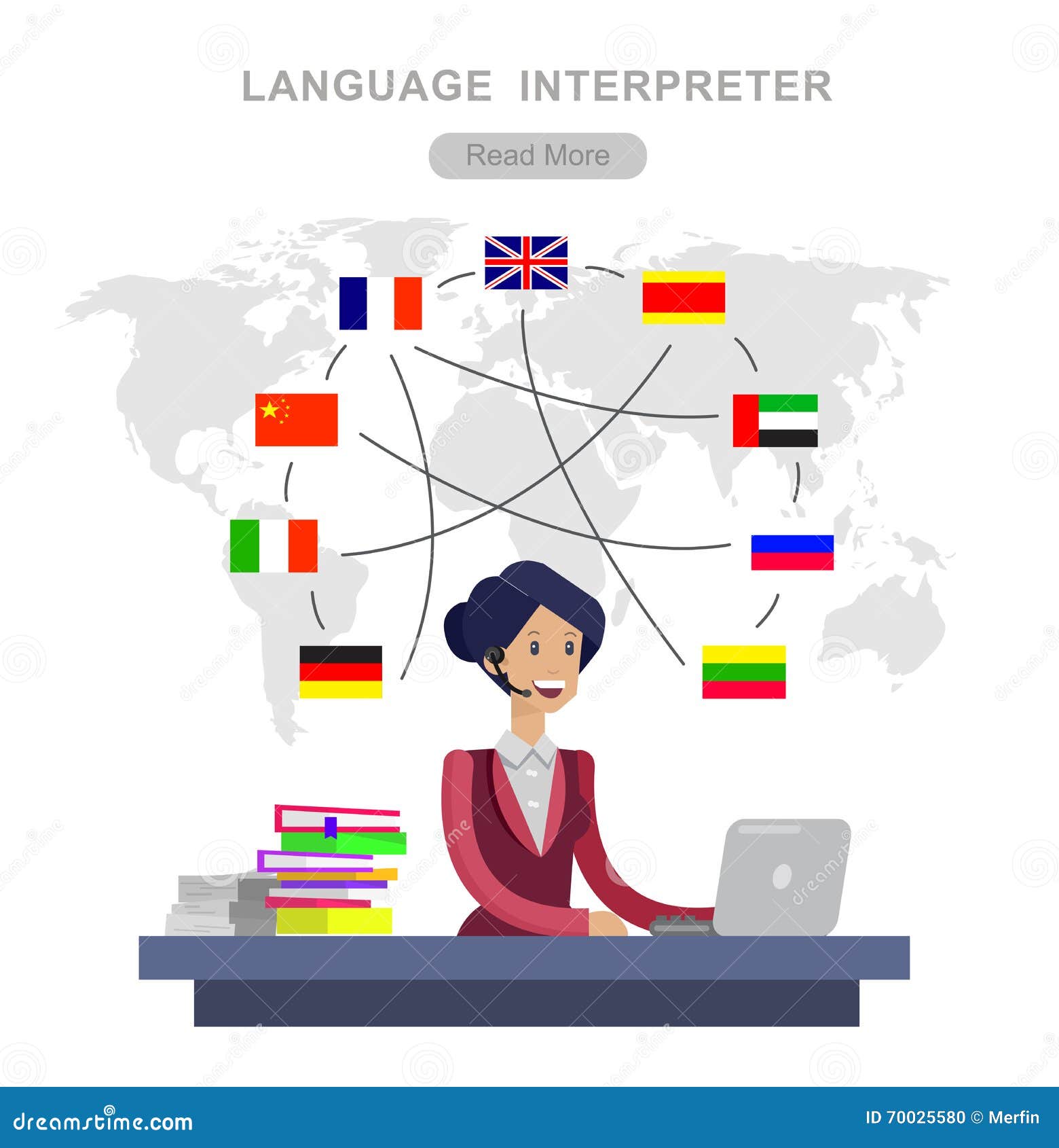 Vector Detailed Character Language Translator Stock Vector ...