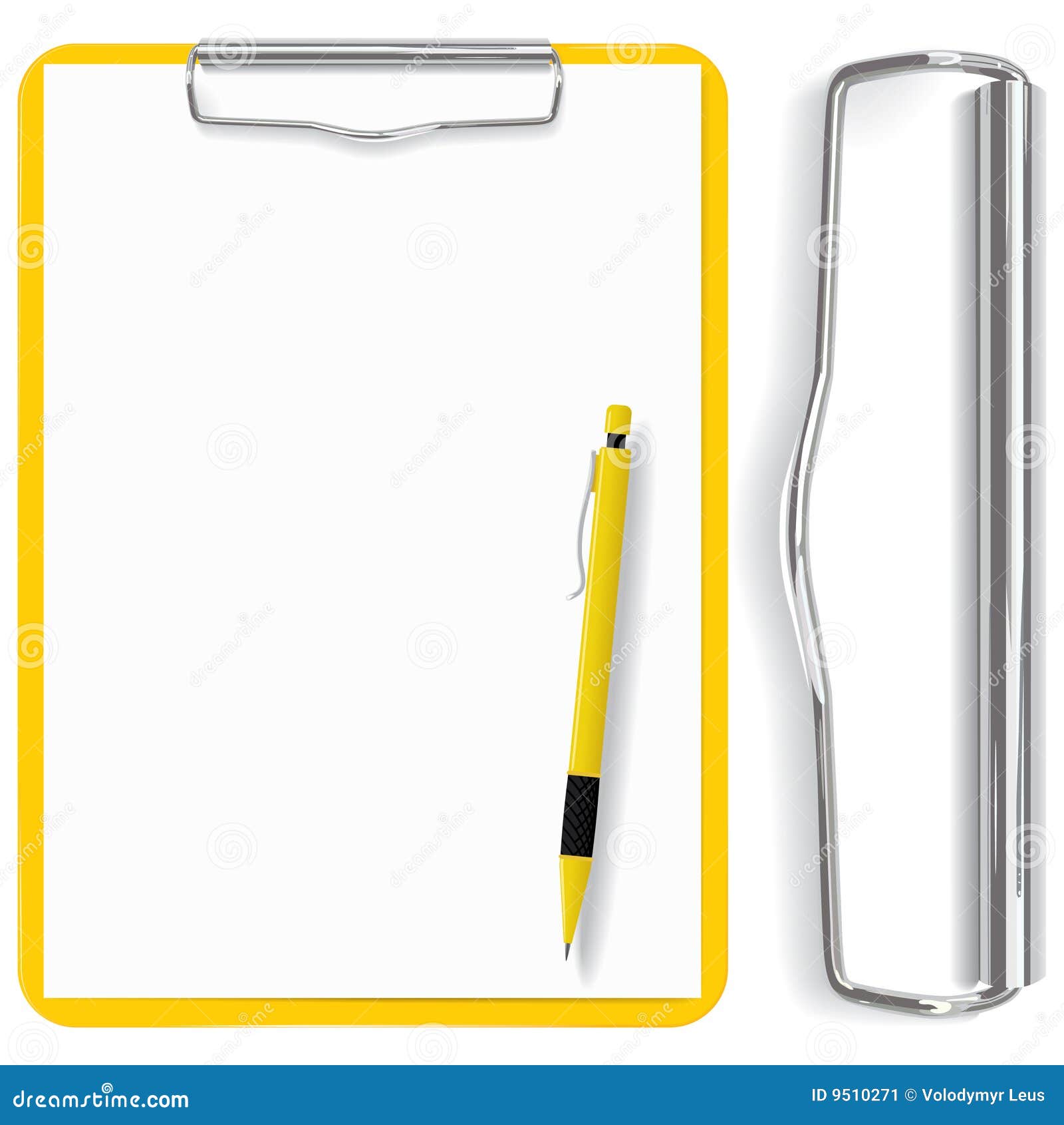 Vector Detailed Clipboard, Paper Sheet and Pen Stock Vector ...