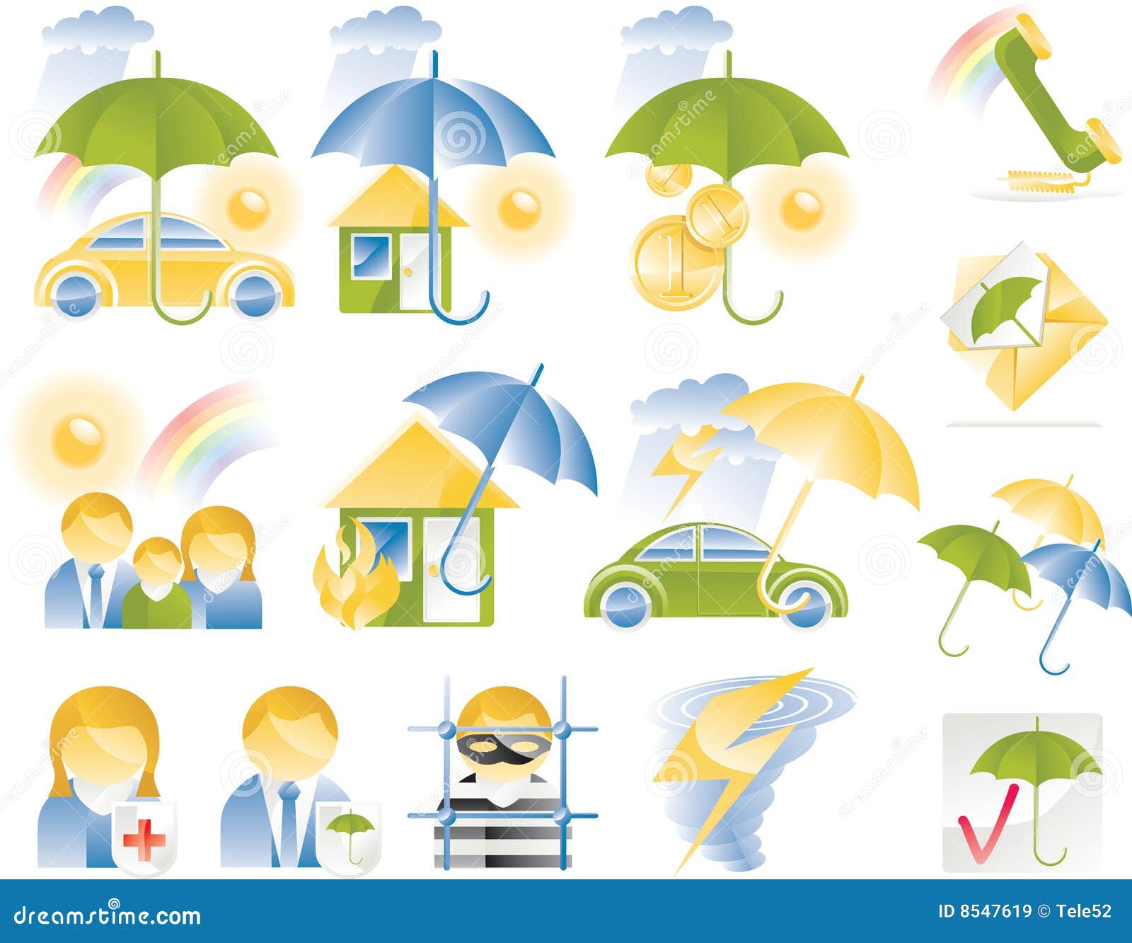 Vector Detailed Insurance Icons Stock Vector - Illustration of life ...
