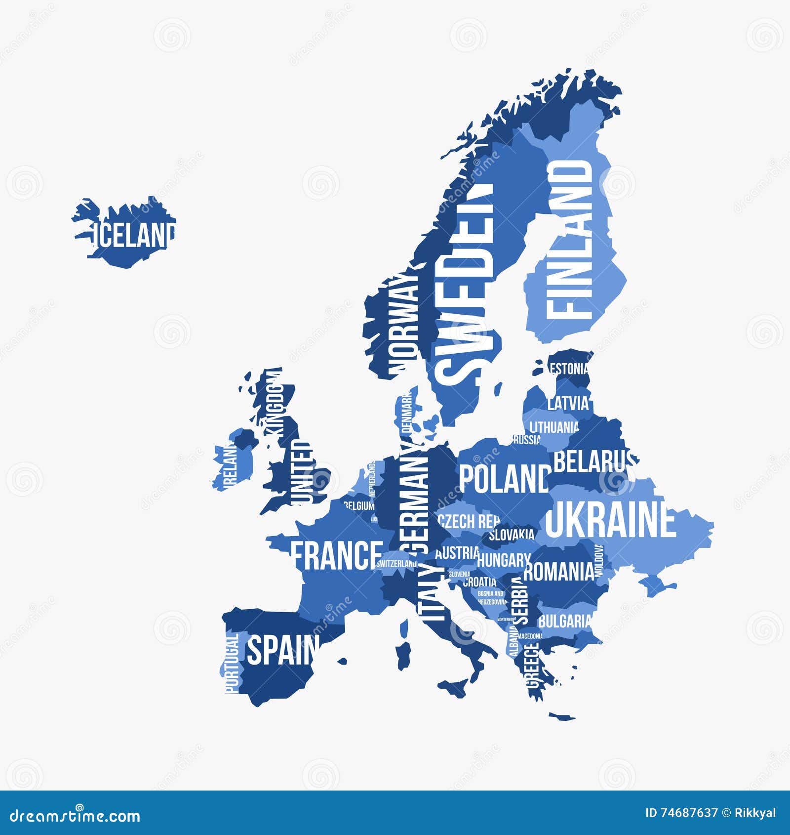 Europe Map With Borders Vector Illustration | CartoonDealer.com #107163442