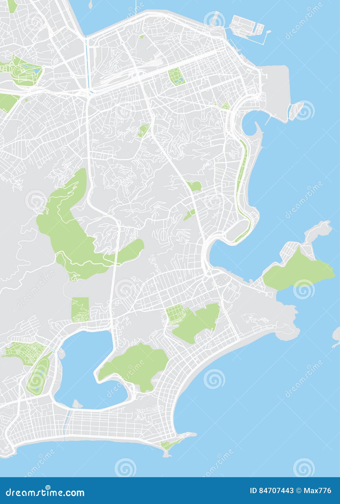 Vector Detailed Map Rio De Janeiro Stock Vector - Illustration of ...