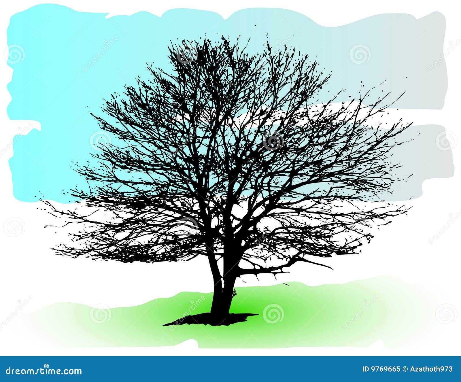 Vector Detailed Tree Silhouette Stock Vector - Illustration of dead ...