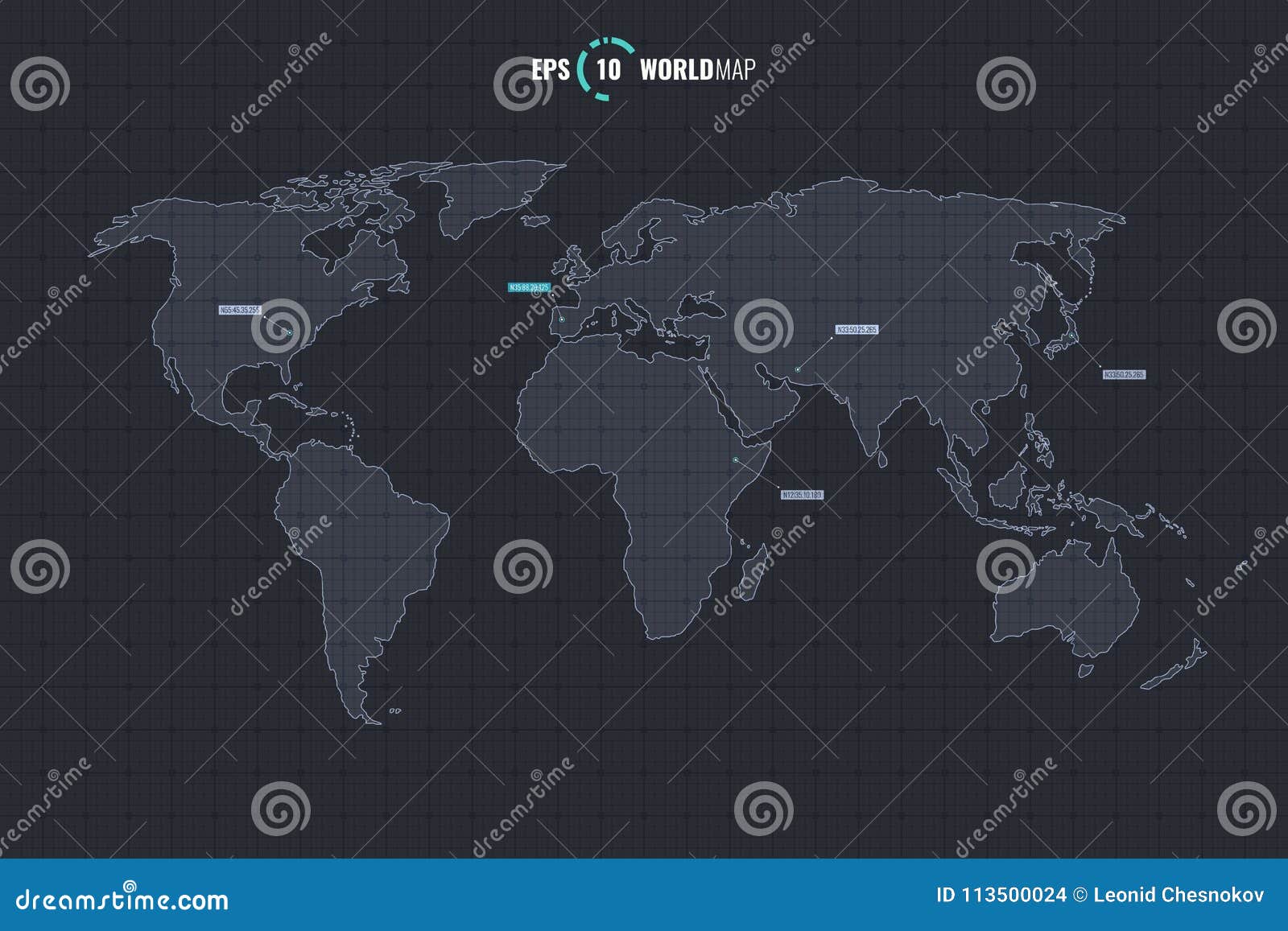Vector Hi-Res World Map Template Stock Vector - Illustration of graphic ...