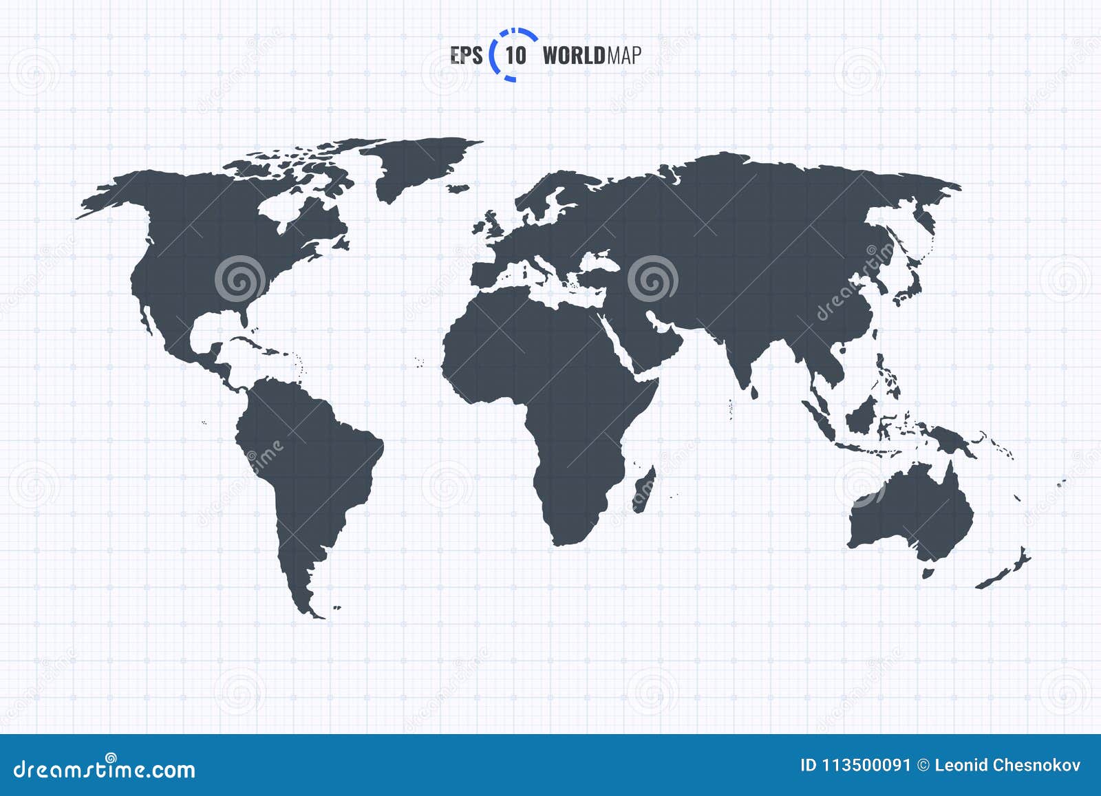 Vector Hi-Res World Map Template Stock Vector - Illustration of flat ...