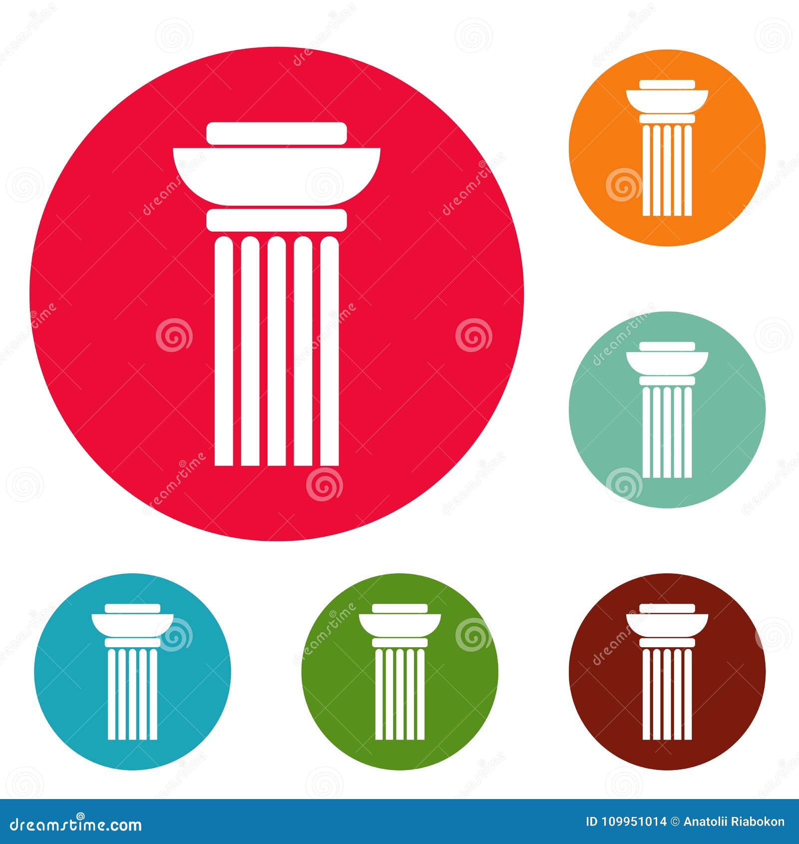 Vector Determinado De La Columna Del Círculo Continuo De Los Iconos ...