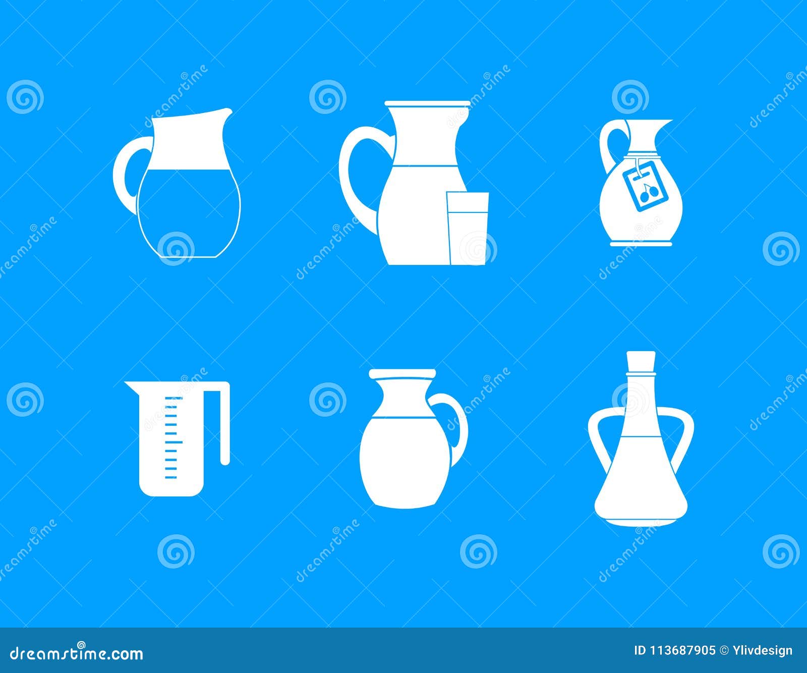 Vector Determinado Del Azul Del Icono Del Jarro Ilustración del Vector ...