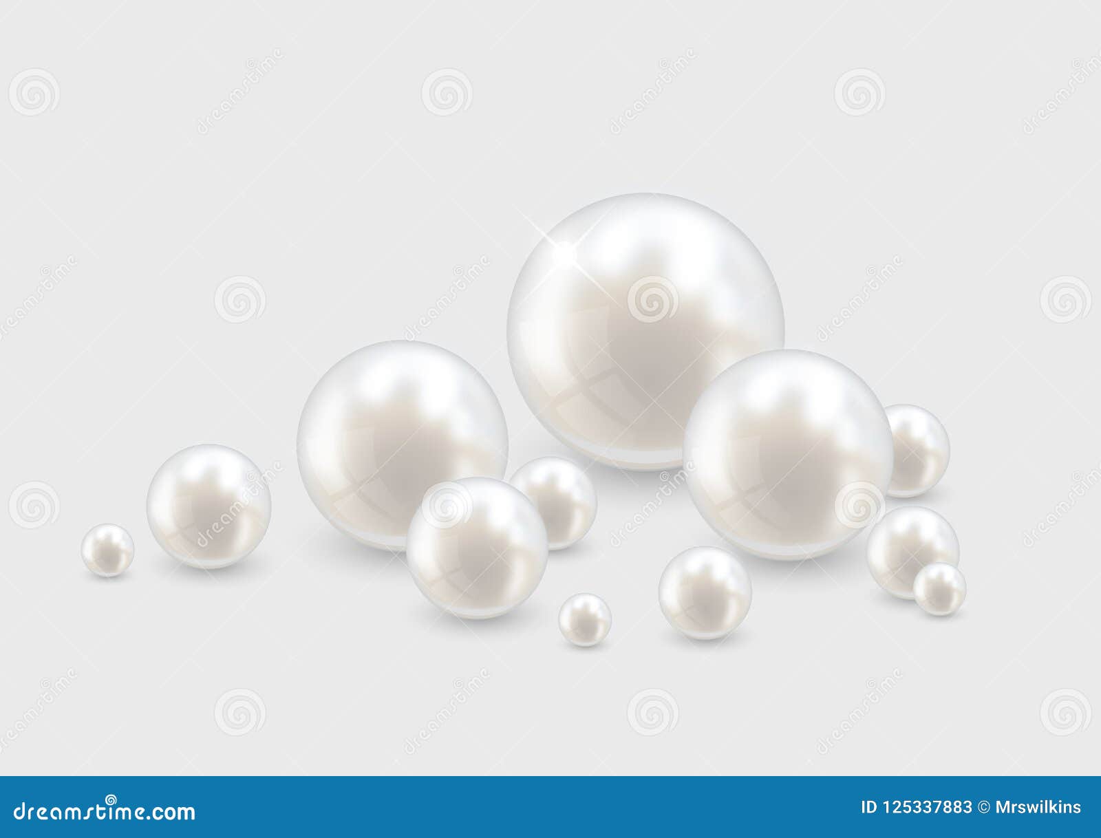 Vector Determinado Del Ejemplo De La Perla Realista Hermosa Stock de ...