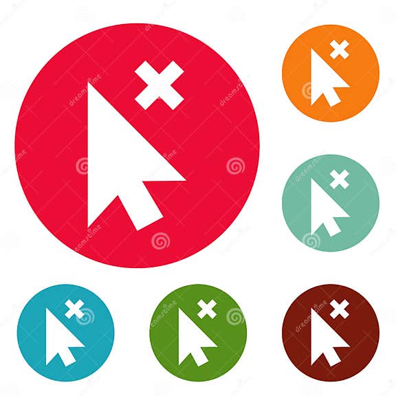 Vector Determinado Del Elemento Del Cursor Del Círculo Cercano De Los Iconos Ilustración del ...