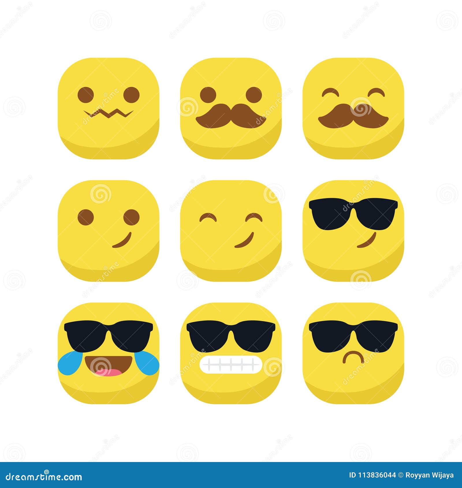 Vector Determinado Del Emoji Del Smiley Lindo Del Emoticon Aislado Ilustración del Vector ...