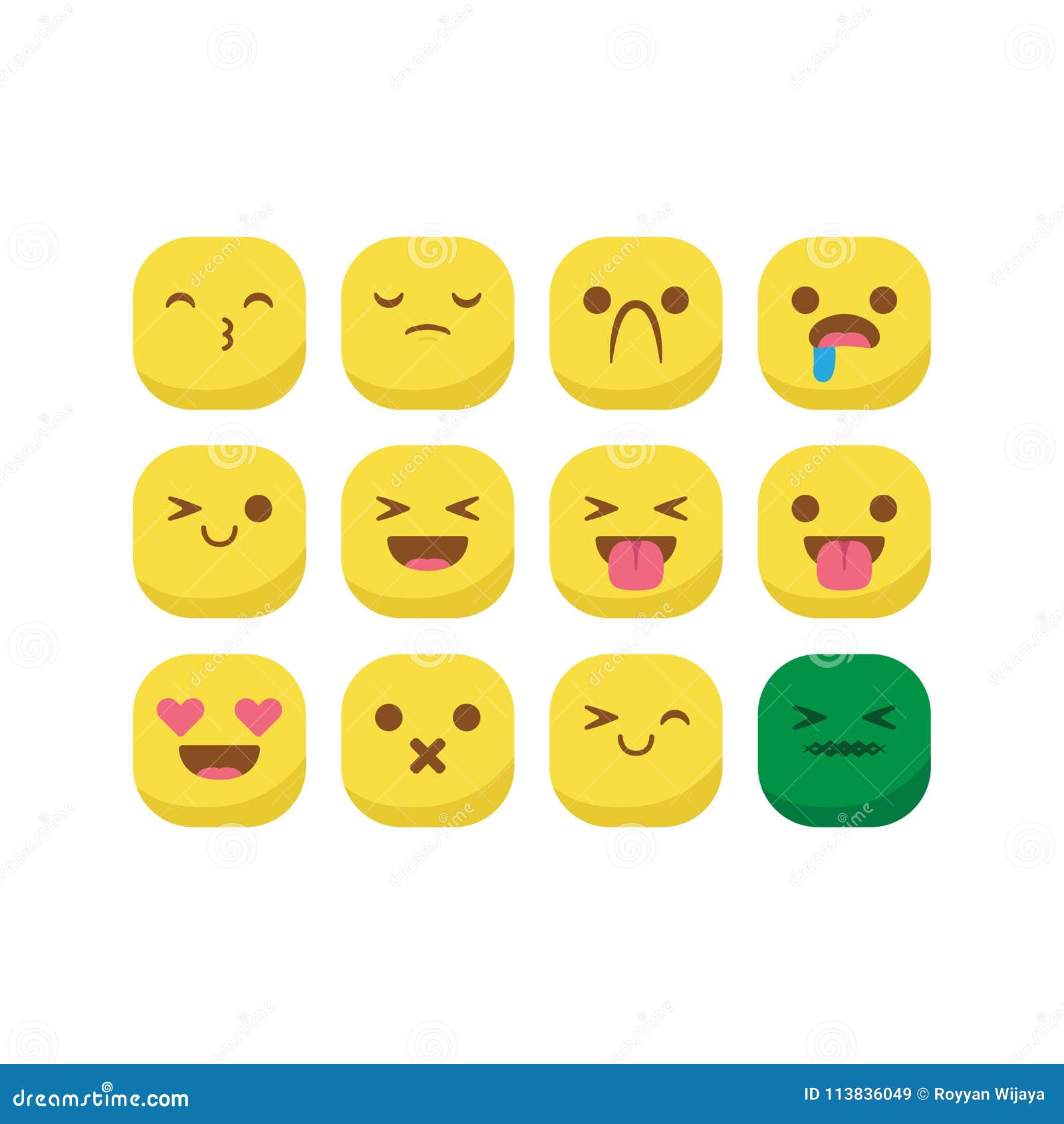 Vector Determinado Del Emoji Del Smiley Lindo Del Emoticon Aislado Ilustración del Vector ...
