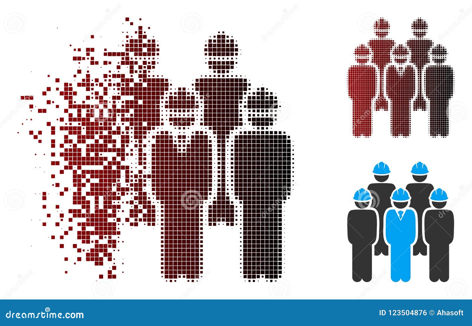 Damaged Pixel Halftone Developer Staff Icon Stock Vector - Illustration ...