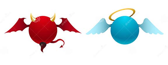 Vector Devil and Angel Icons Stock Vector - Illustration of demon ...