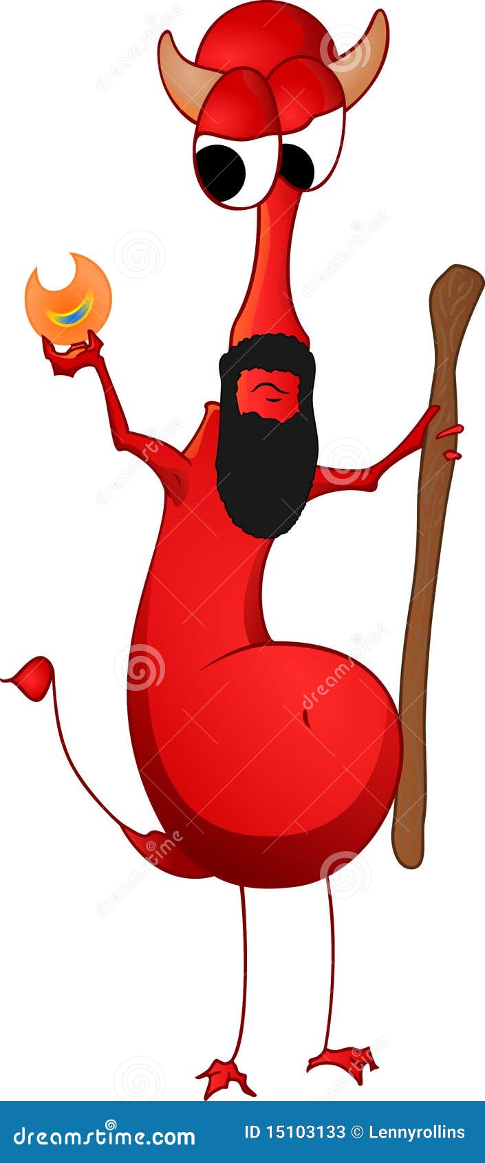 Vector Devil Creature Holding Fire Stock Vector - Illustration of scary ...