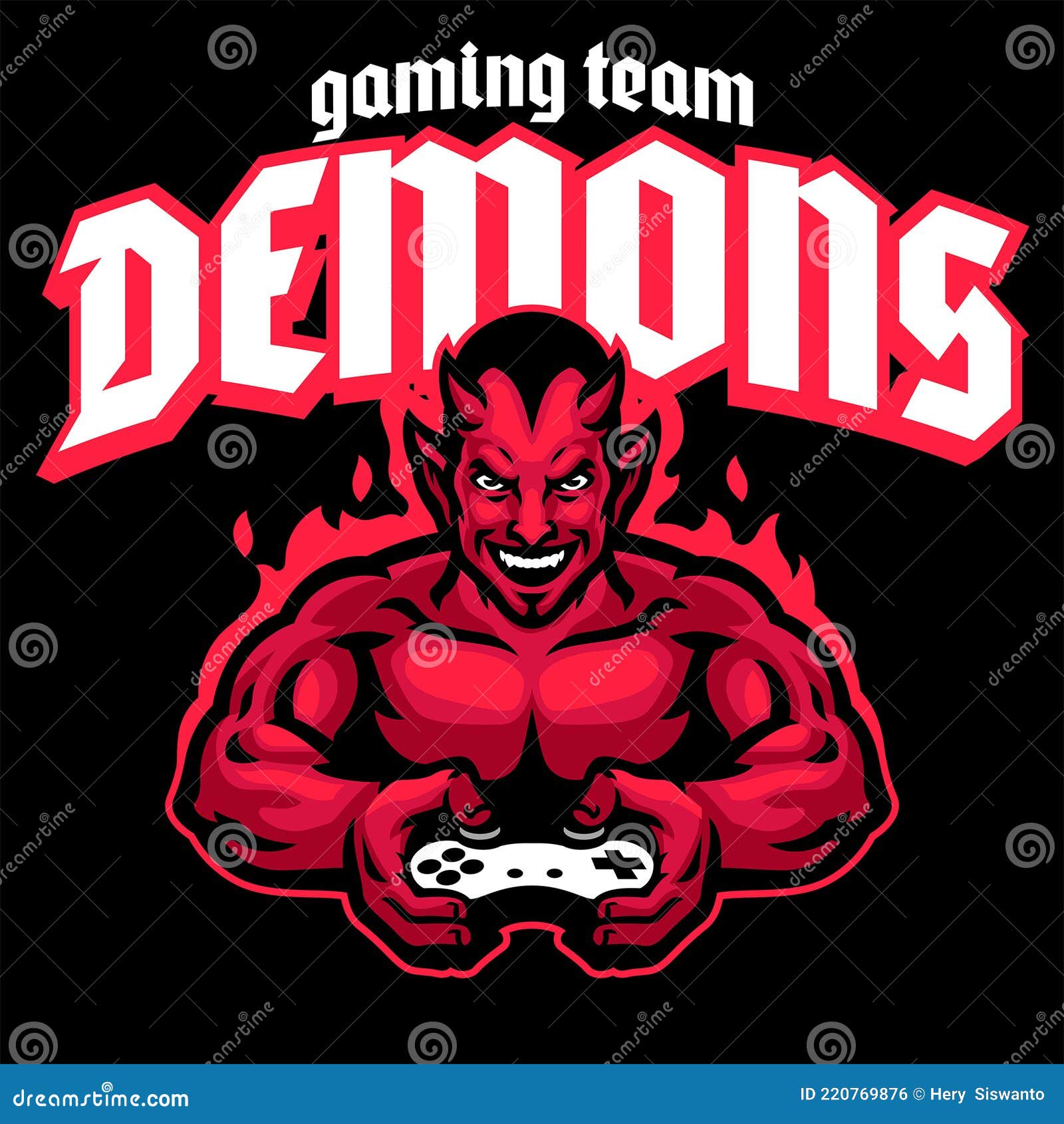 Red Devil Mascot Logo Design Vector Illustration | CartoonDealer.com ...