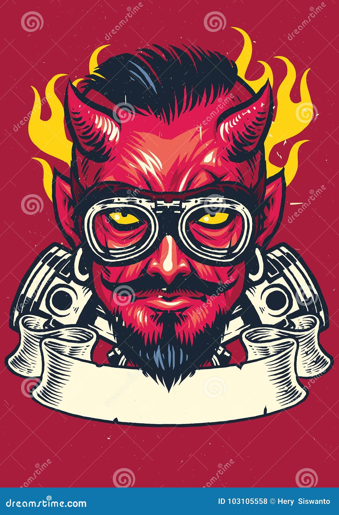 Devil rider stock vector. Illustration of club, ordeal - 103105558