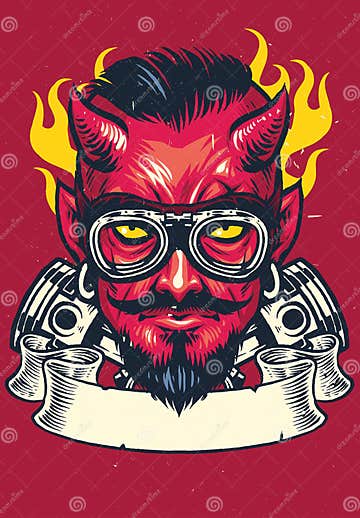 Devil rider stock vector. Illustration of club, ordeal - 103105558