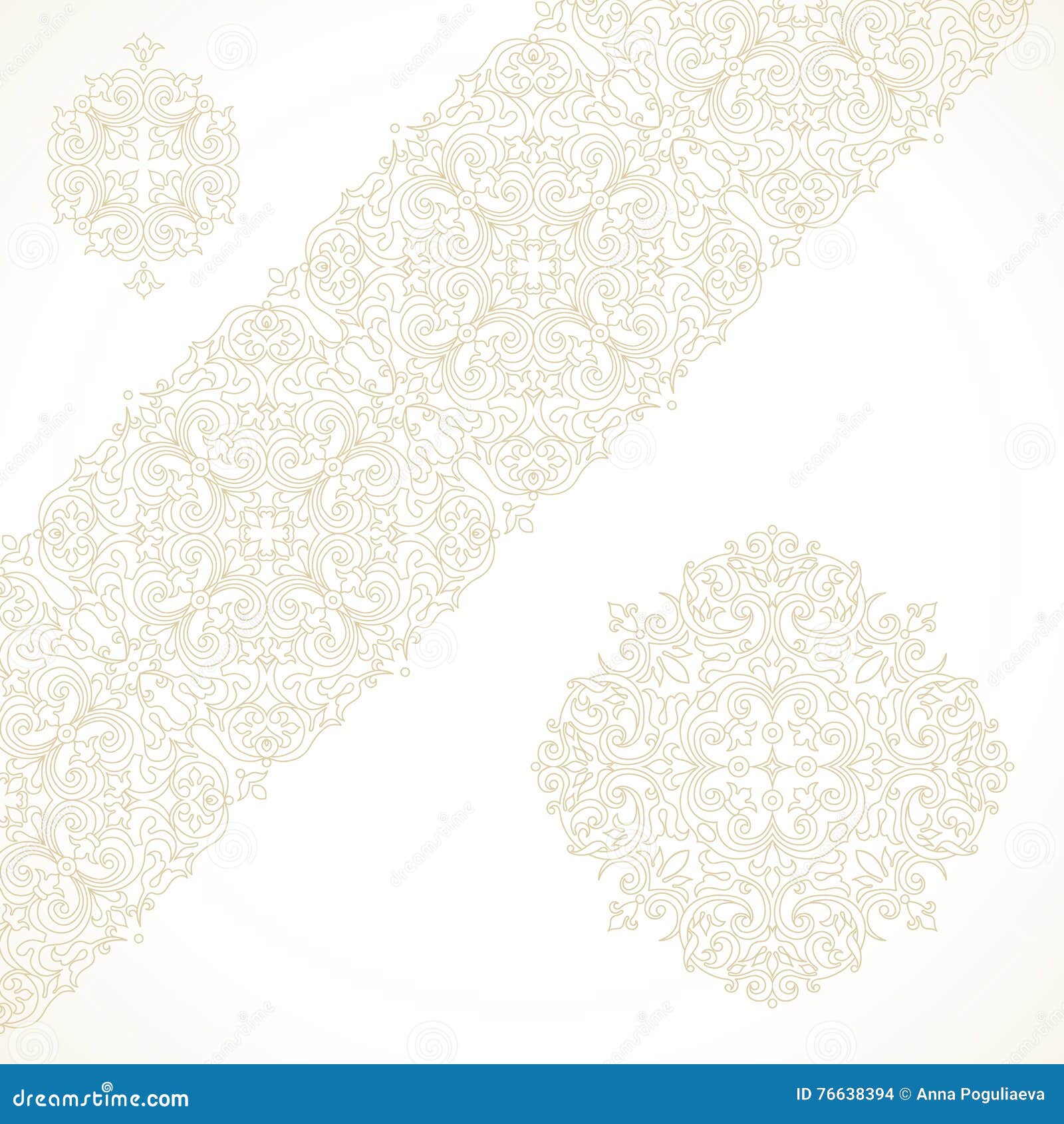 Vector Diagonal Border in Eastern Style. Stock Vector - Illustration of ...