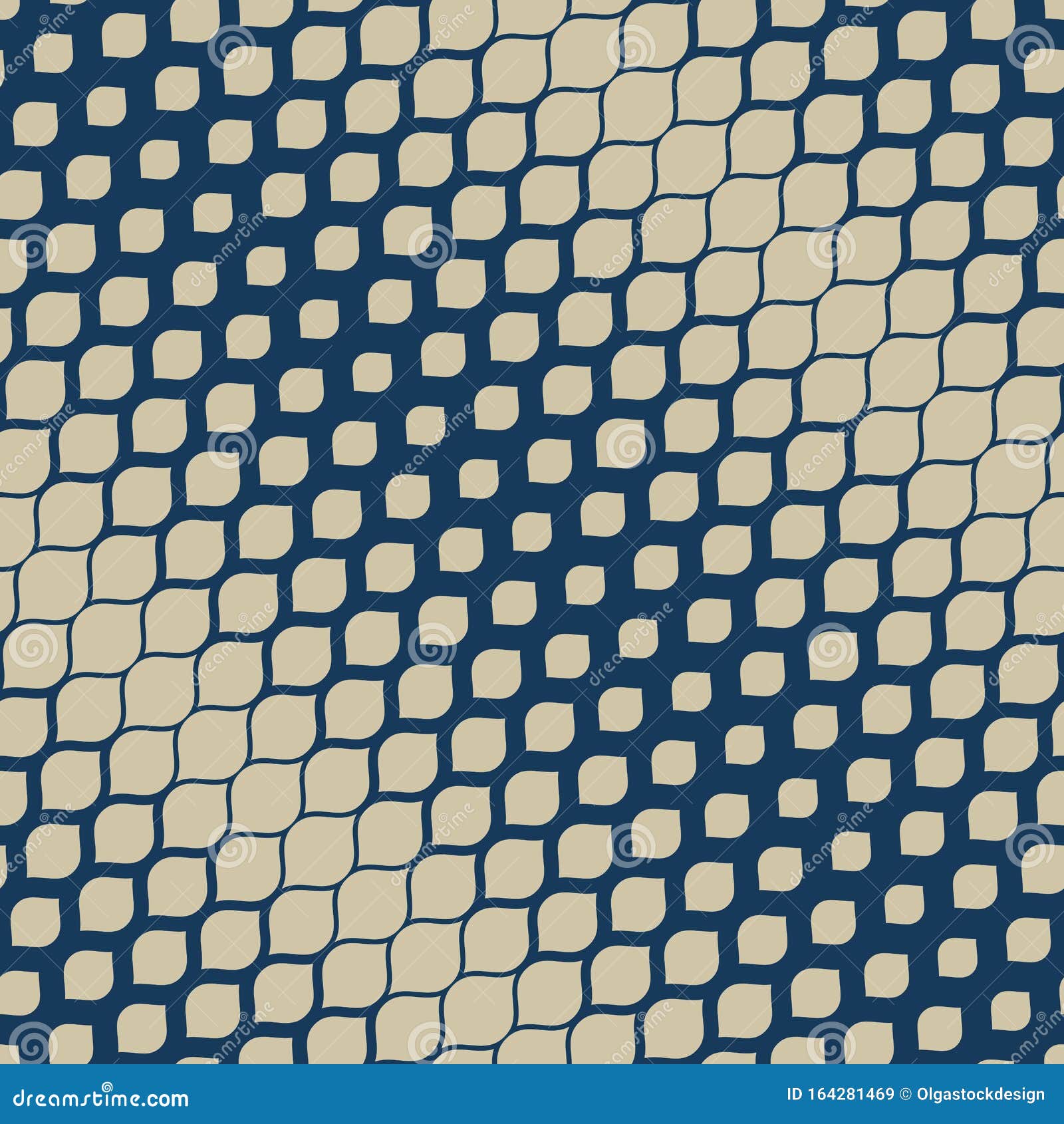 Vector Diagonal Halftone Texture. Blue and Gold Geometric Seamless ...