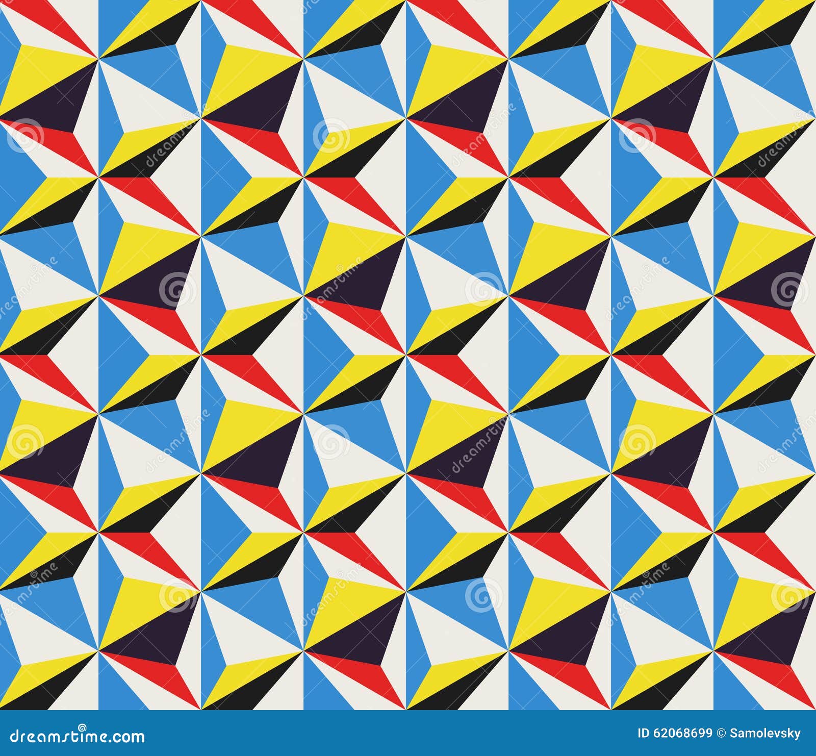 Vector Diagonal Movement Seamless Geometric Triangles Pattern in Red ...