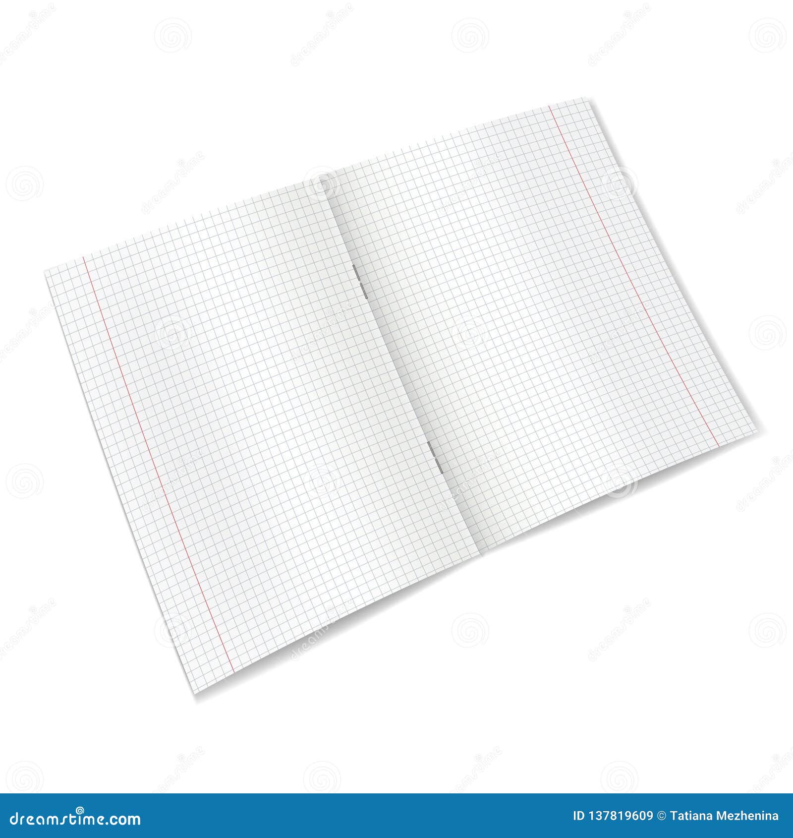 Vector Diagonal Opened Realistic School Copybook Stock Vector ...