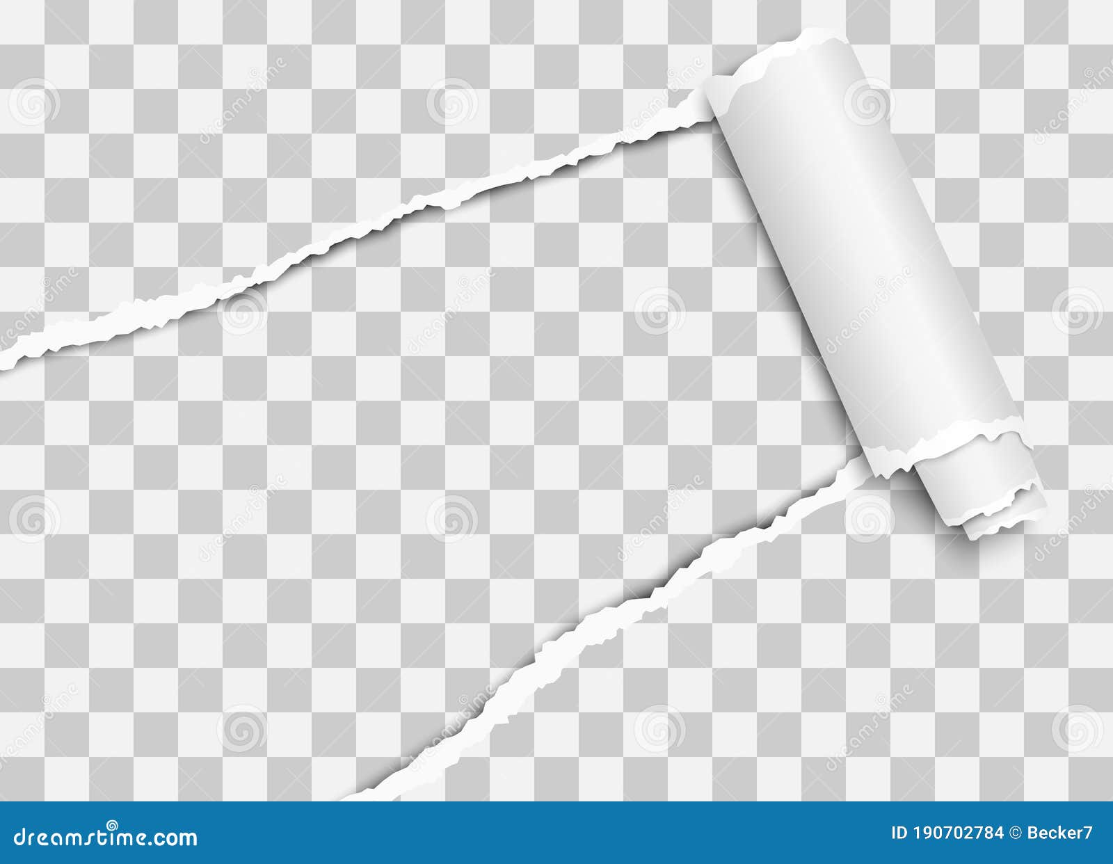 Vector Diagonally Torn Hole In Transparent Sheet Of Paper From Lower ...