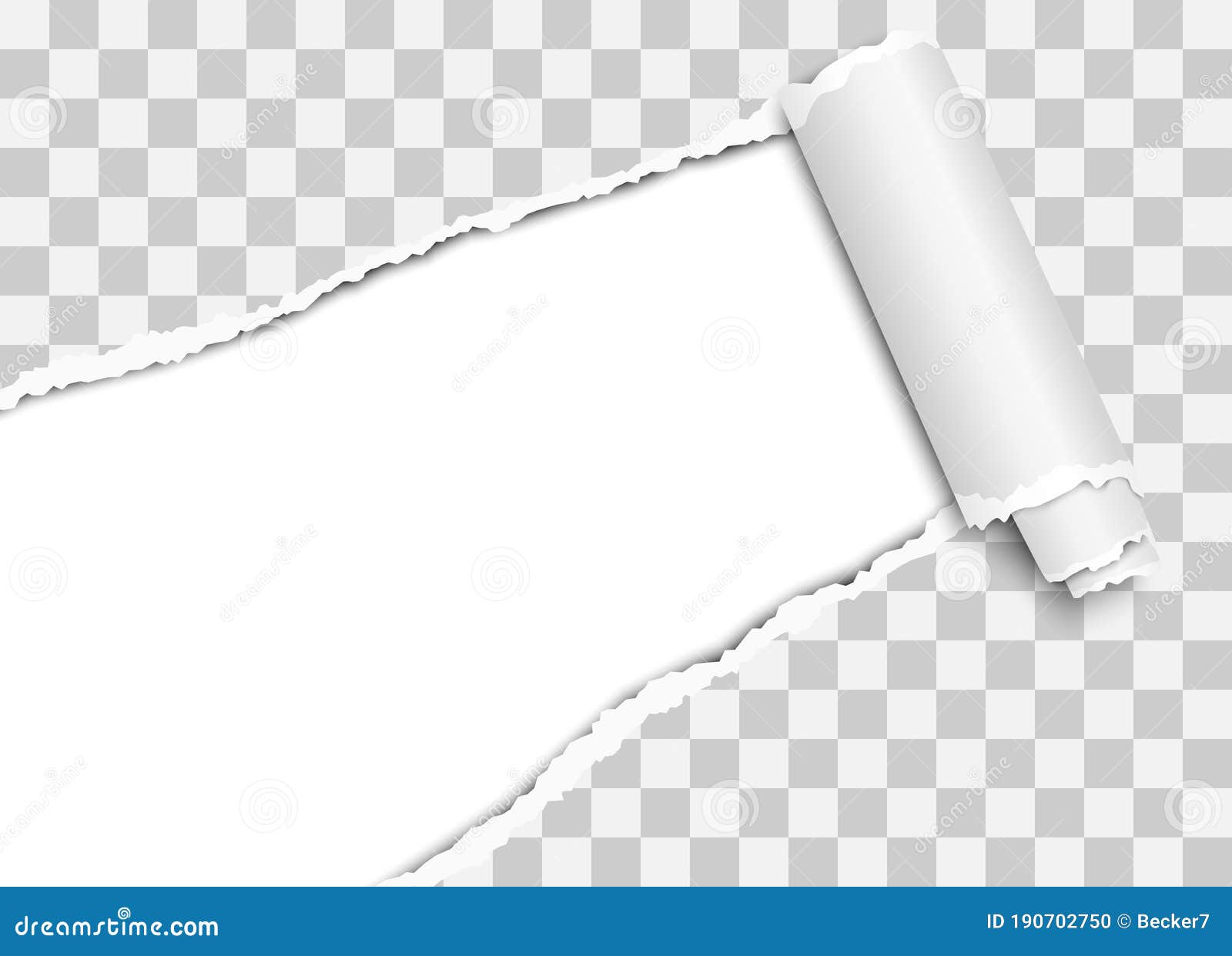 Vector Diagonally Torn Hole In White Sheet Of Paper From Upper Right ...