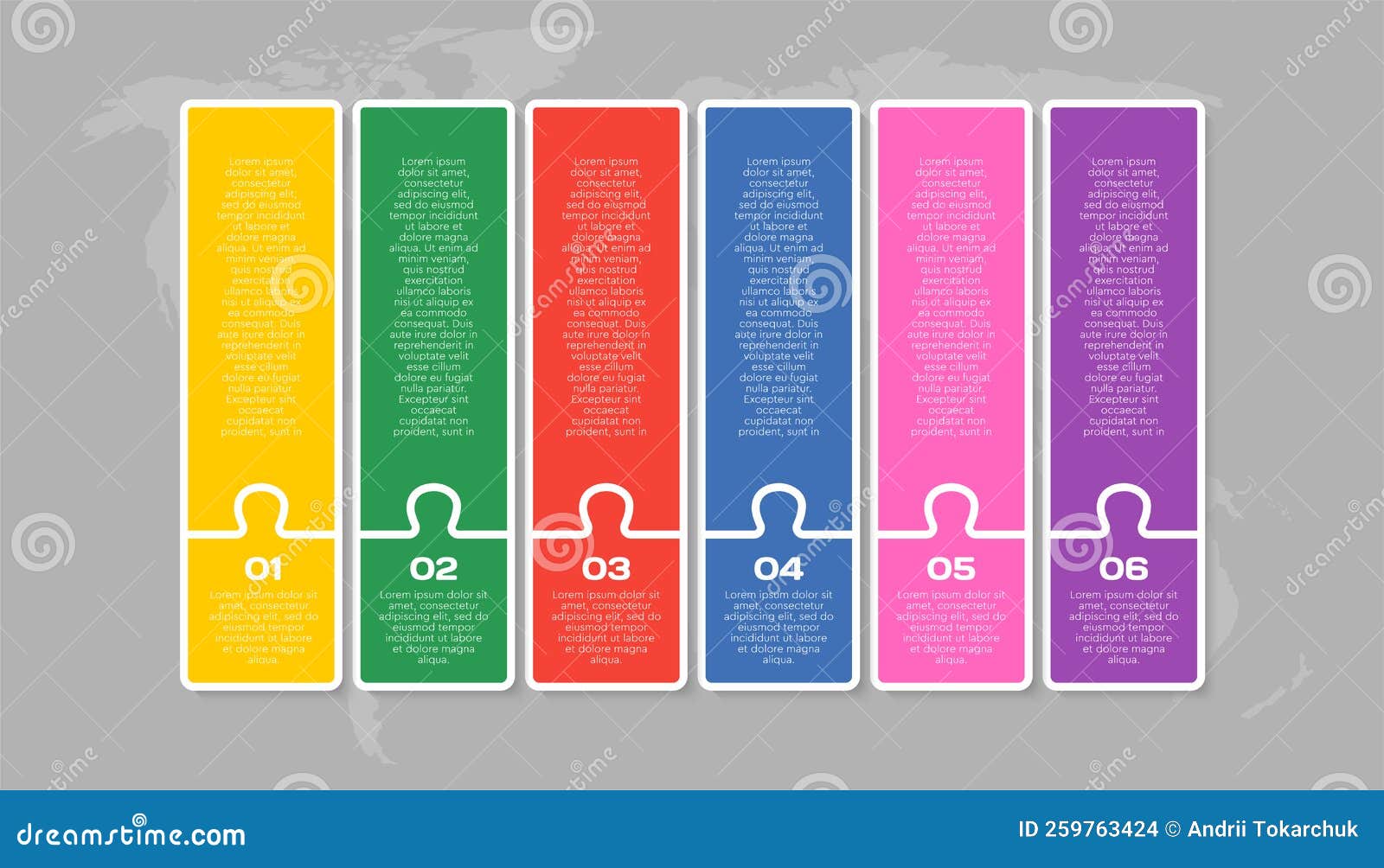 Vector Diagram Infographic Process on 6 Steps Stock Photo - Image of ...