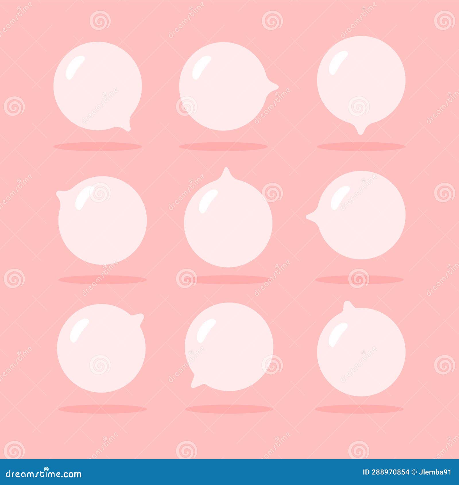 Vector Dialog Box Bubble Set Isolated on Pink Background. Stock Vector ...