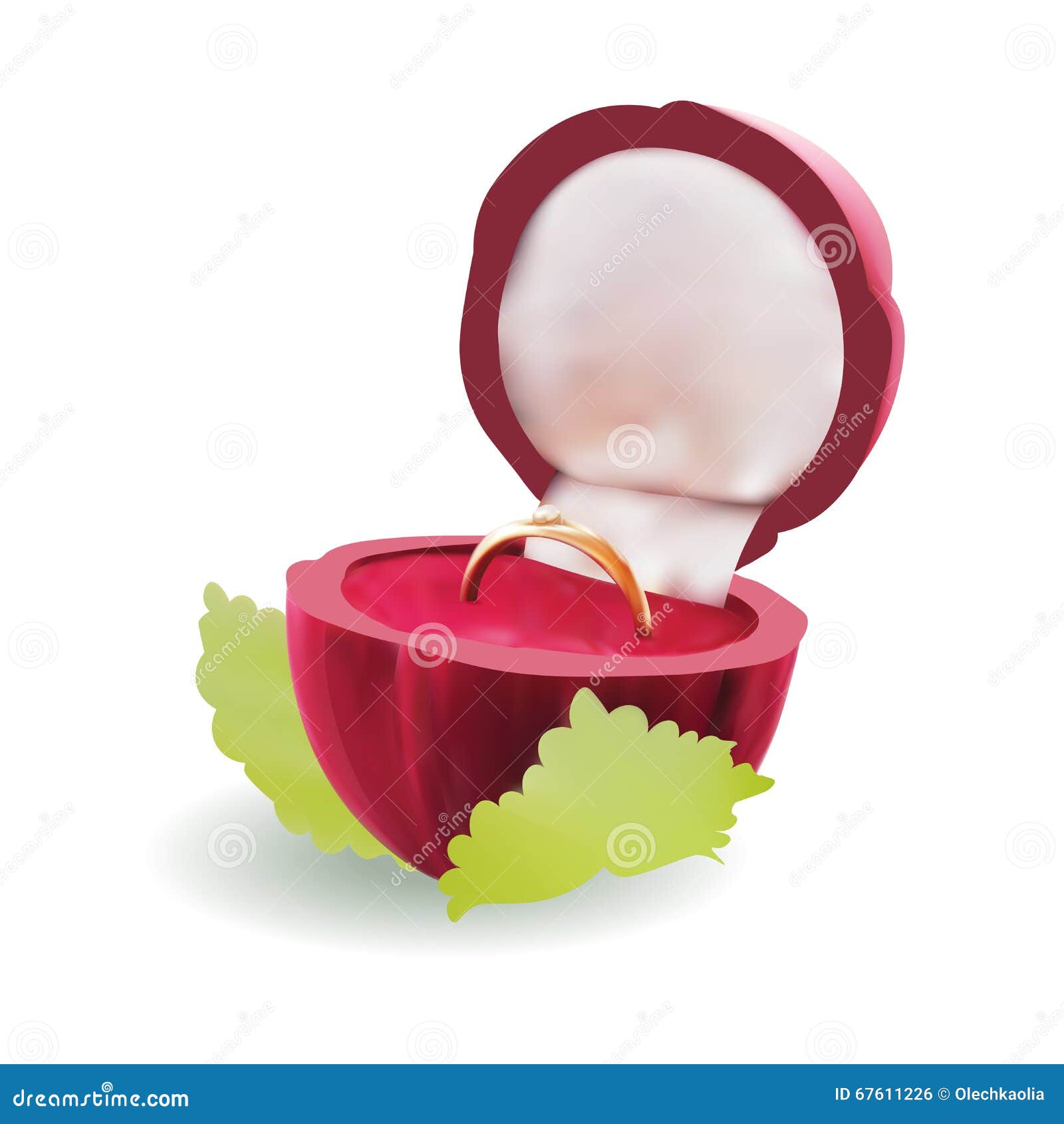 Vector Diamond Engagement Ring in Box on White Background Stock Vector ...