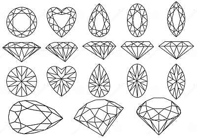 Vector diamond set stock vector. Illustration of mineral - 20849677