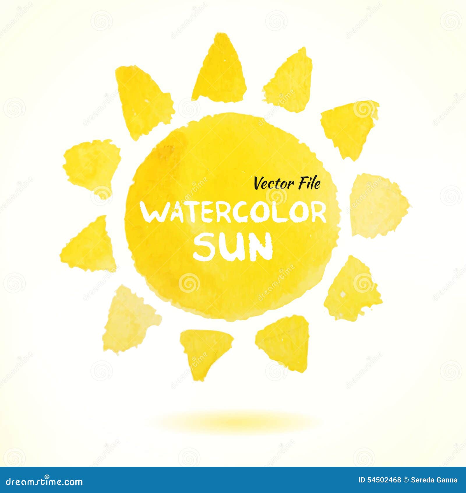 Vector Dibujado Mano Sun De La Acuarela Ilustración del Vector ...